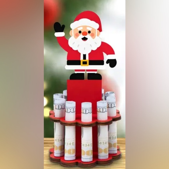 Holiday | Santa Claus Wooden Money Holder | Poshmark